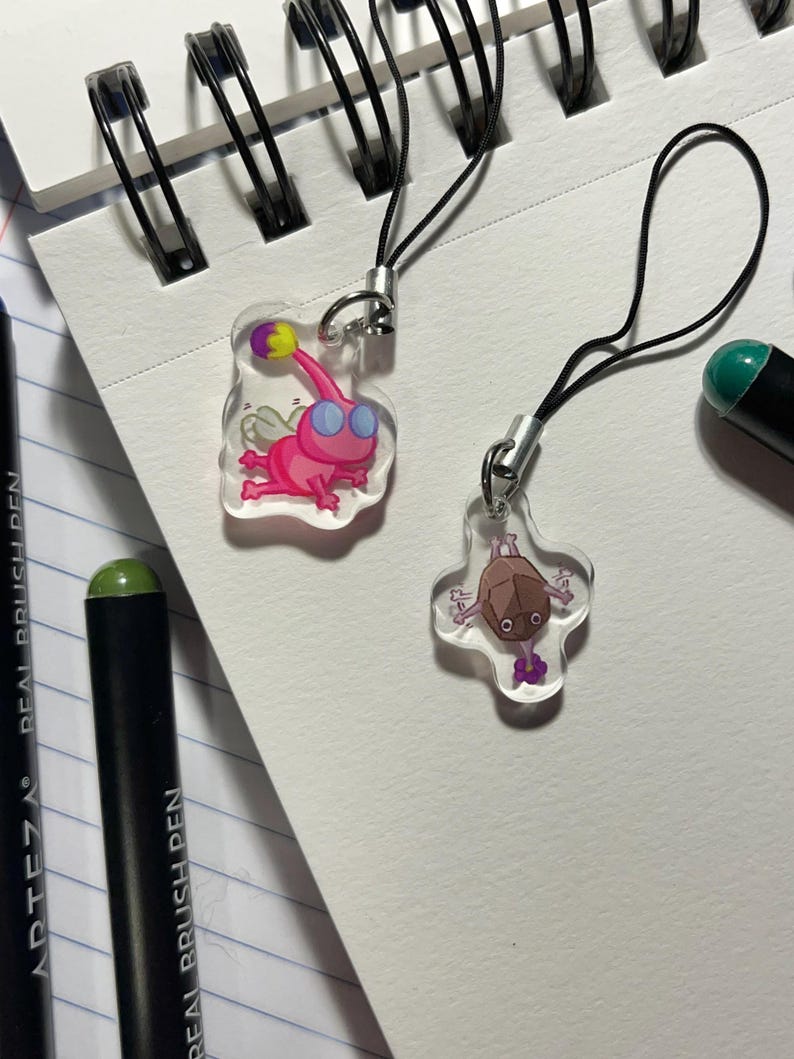 1-in Pikmin Inspired Charms | Pikmin Phone Charms | Video Game Keychain ...