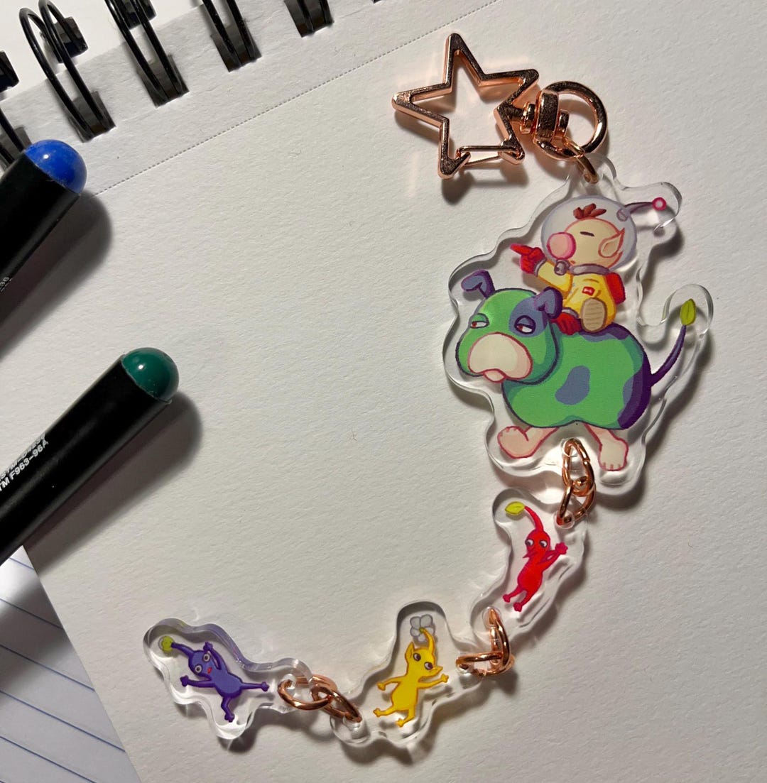 Pikmin Themed Keychain | Pikmin Charm | Olimar & Pikmin Keychain ...