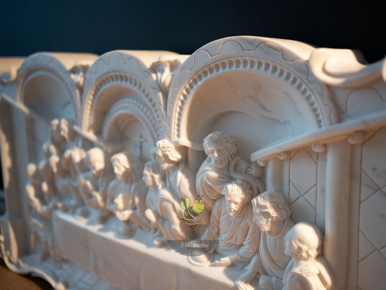 Last Supper Marble Relief Captures Iconic Moment - Etsy