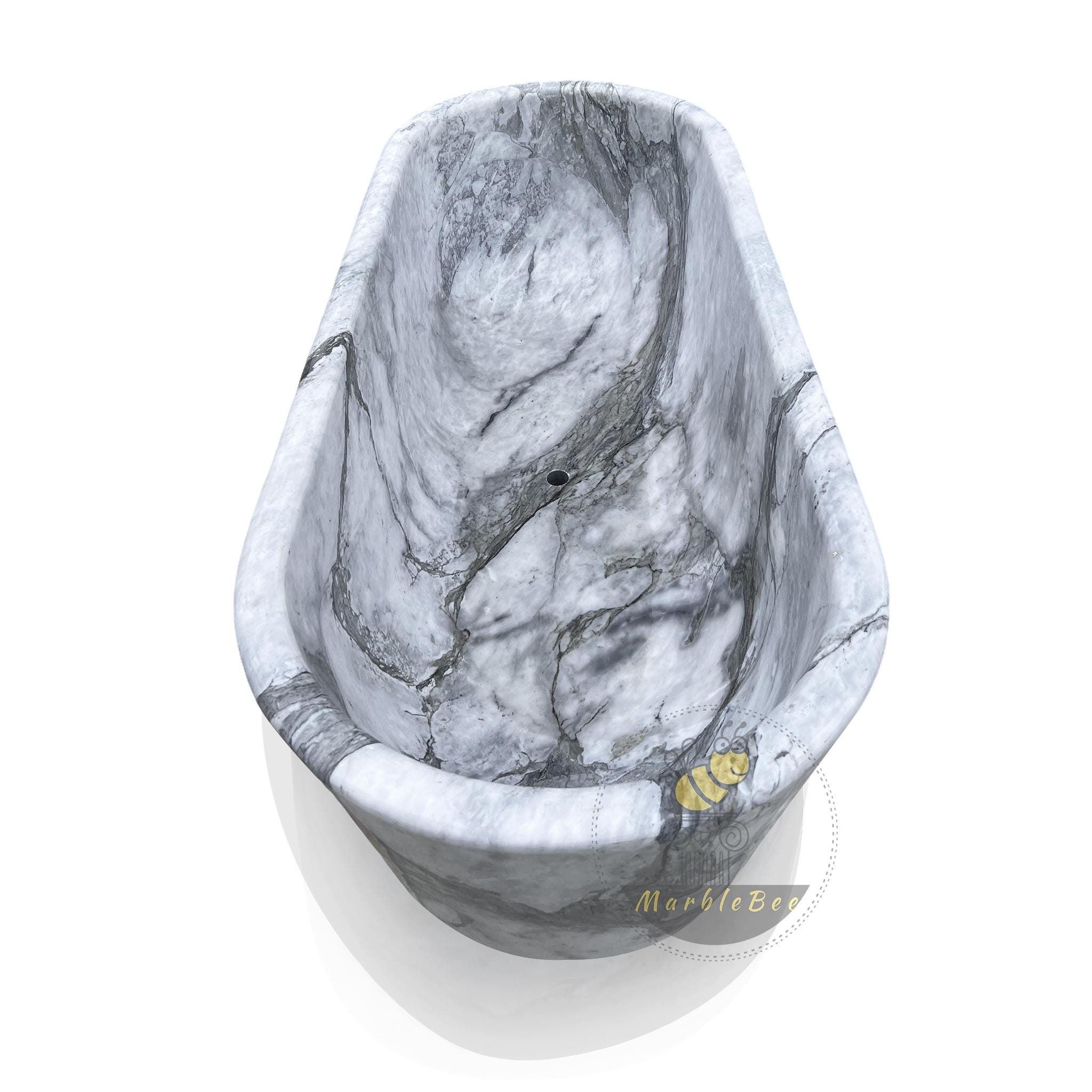 Arabescato Freestanding Stone Tub in Stock - Etsy