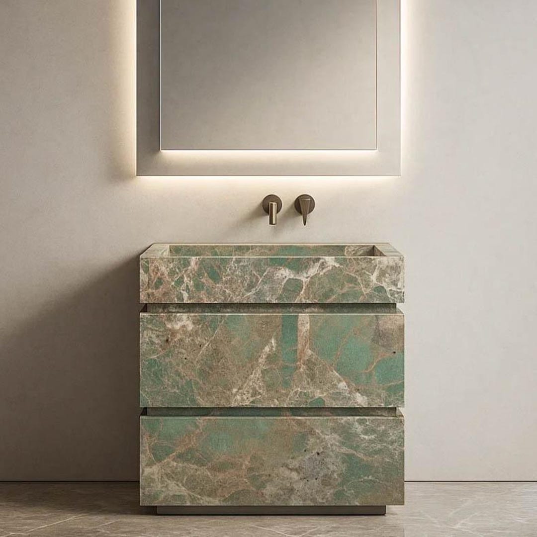 Custom Marble Vanity Unit |luxury Turquoise Marble 35.34" Tall - Etsy