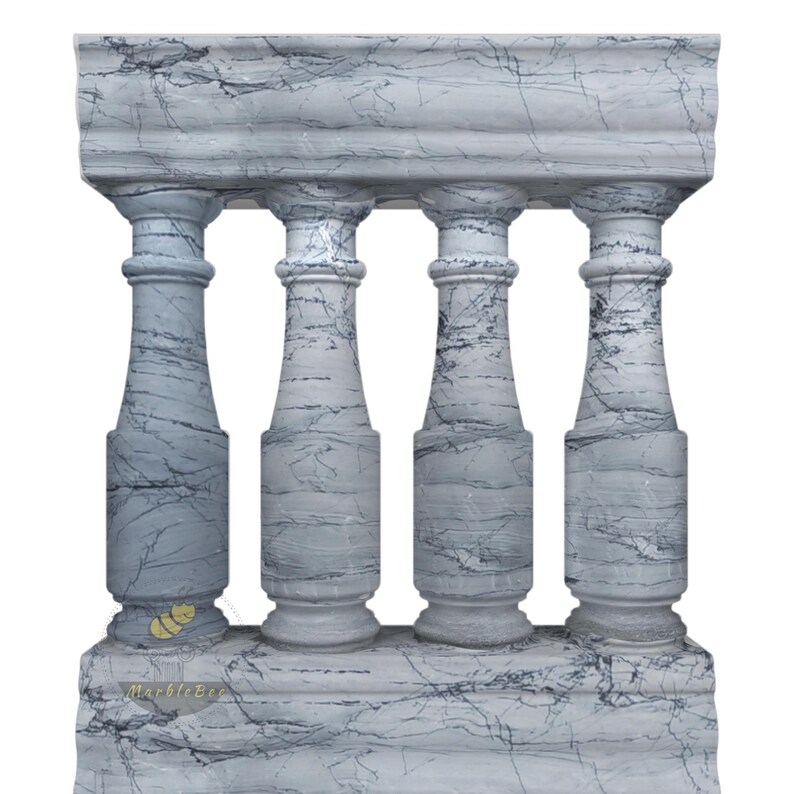 Granite Step Railings: Outdoor Stone Baluster, Elegant Terrace Boundary ...