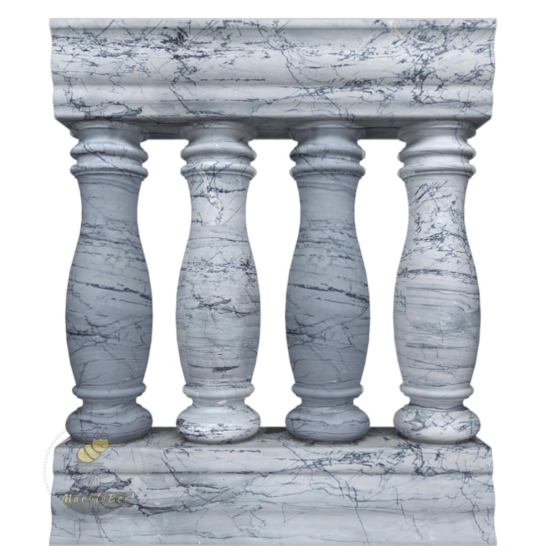 Natural Stone Marble Railing: Balcony Balustrade, Stair Handrail - Etsy