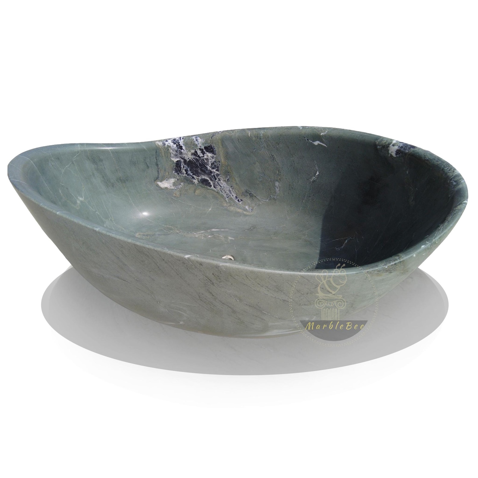 Glacier Forest Marble Bathtub: Oval Stone Soaking Tub (180x93x68cm) - Etsy