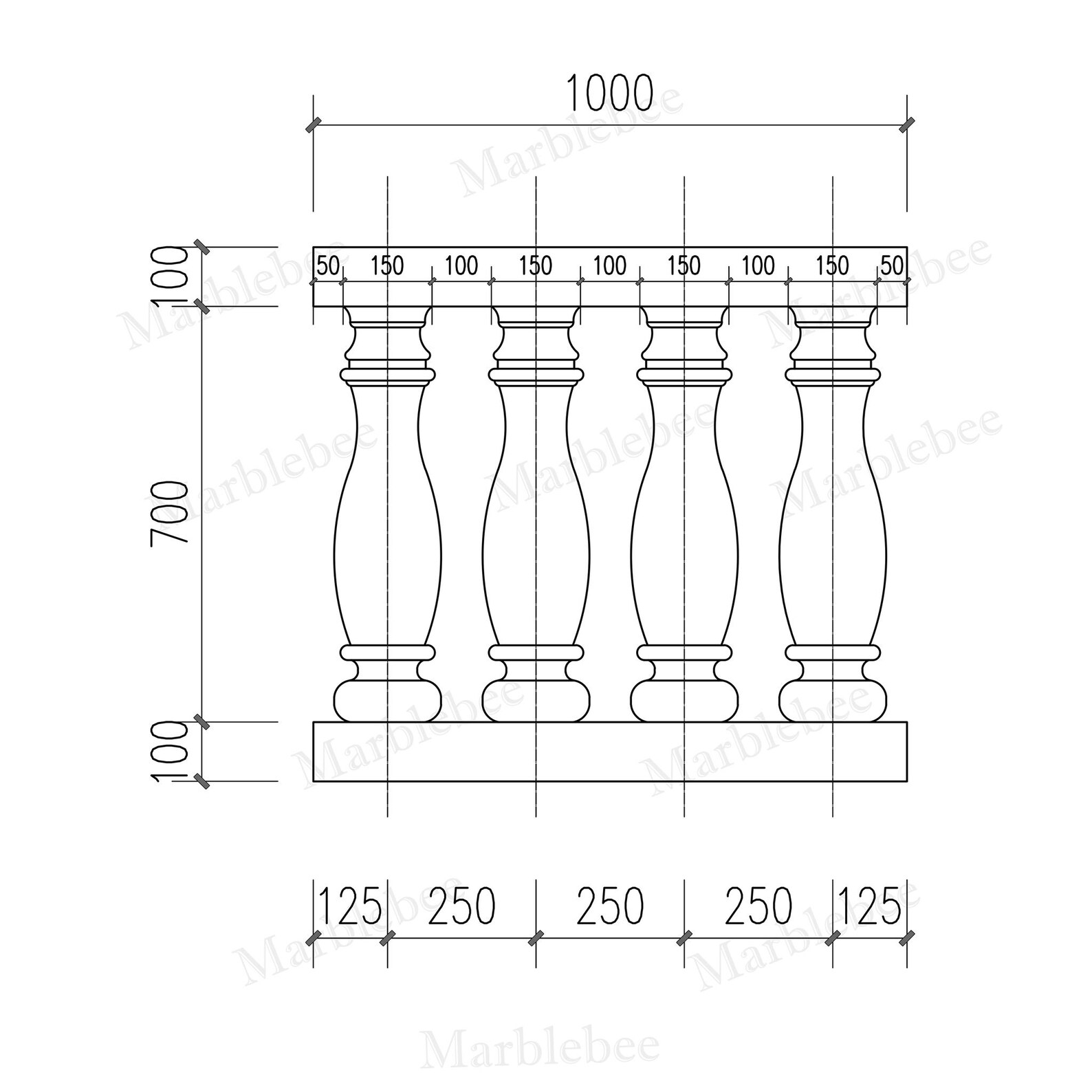 Granite Step Railings: Outdoor Stone Baluster, Elegant Terrace Boundary ...