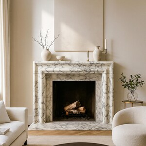 Italian Marble Fireplace Opening Frame 44" Tall - Etsy