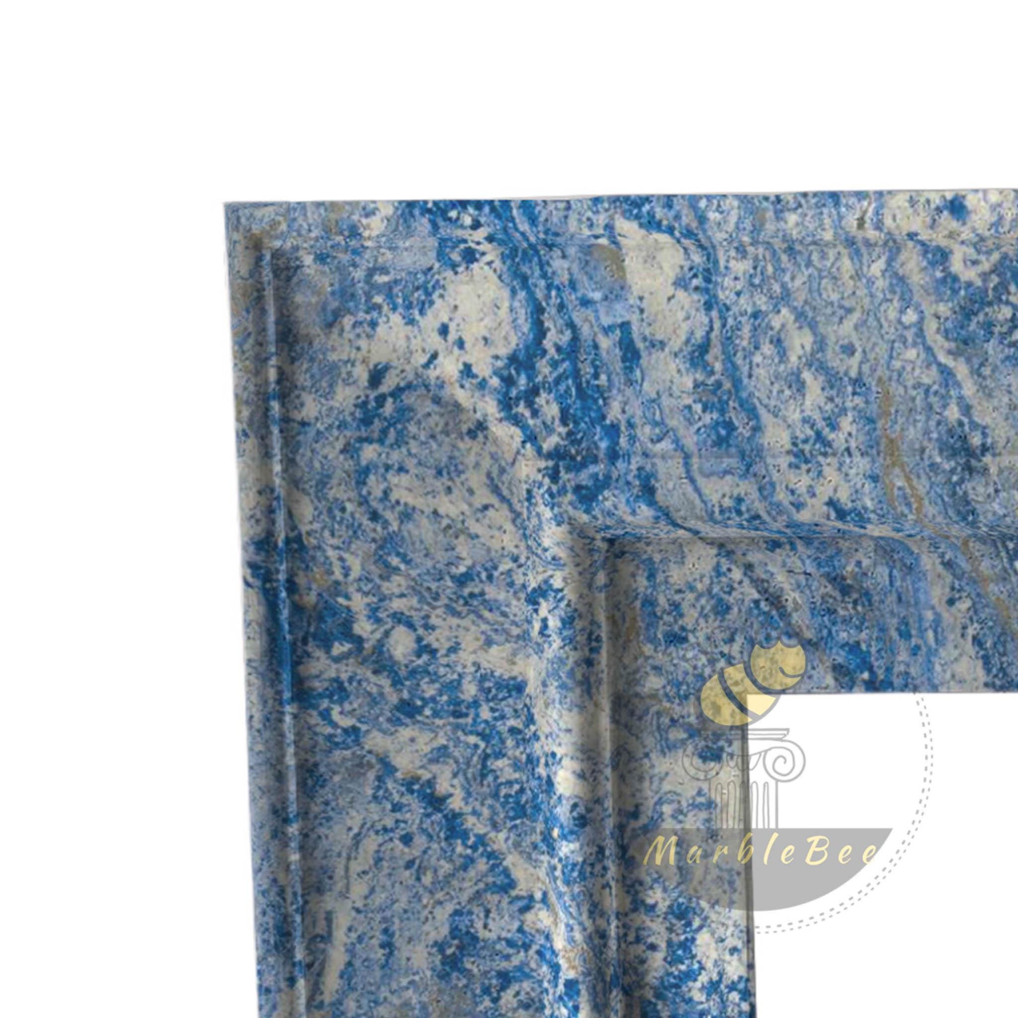 Blue Marble Fireplace Modern Design 47.24" Tall - Etsy