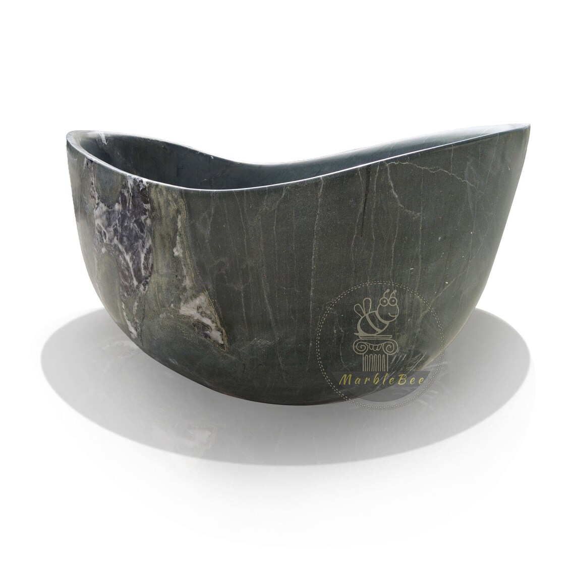 Glacier Forest Marble Bathtub: Oval Stone Soaking Tub (180x93x68cm) - Etsy