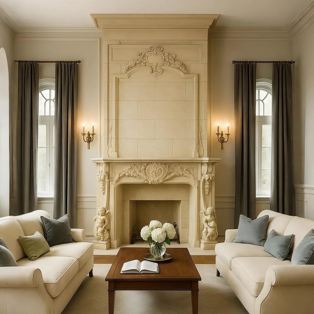 Limestone Fireplace Overmantel - Etsy