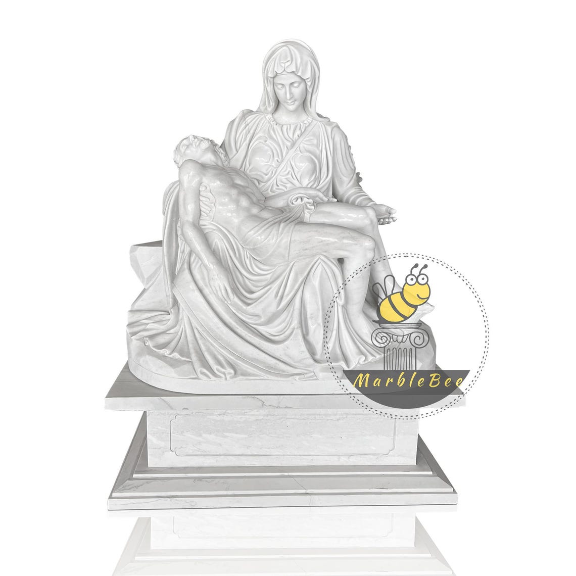 White Marble Pietà Statue | Hand-carved Michelangelo Replica - Etsy