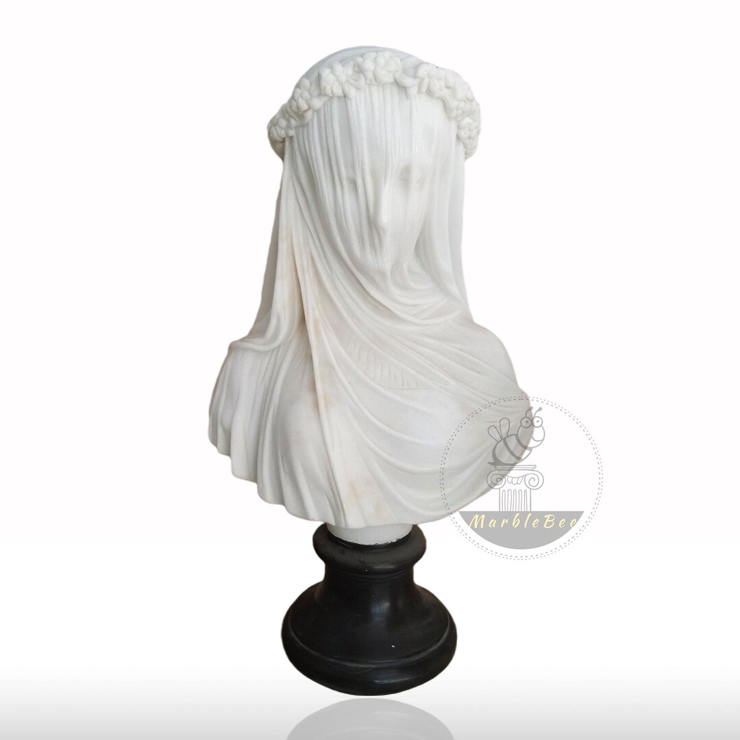 Bust of Veiled Maiden Sculpture - Etsy