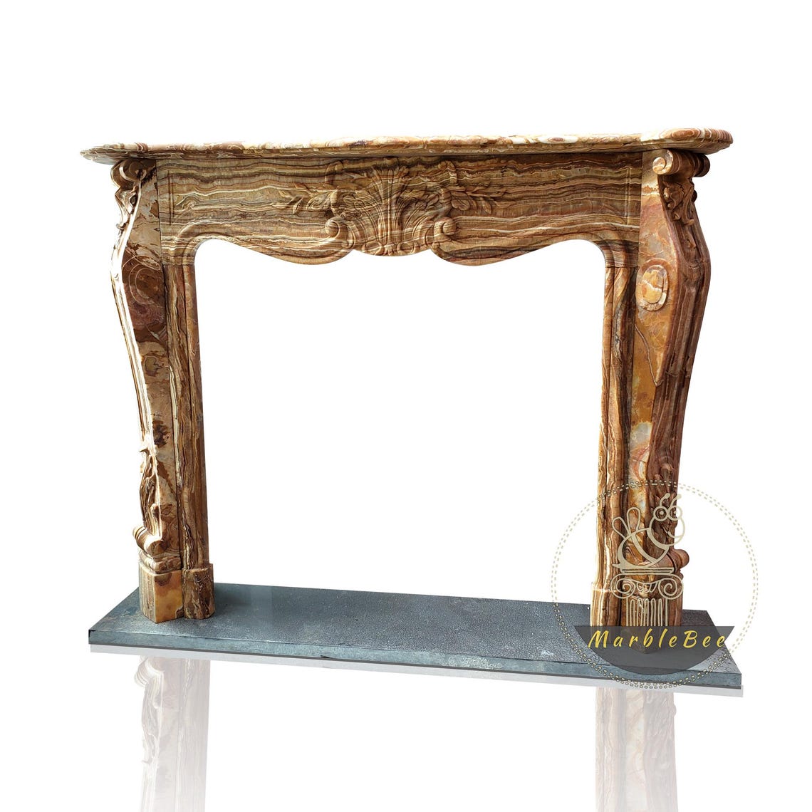 Custom Red Marble Fireplace - Etsy