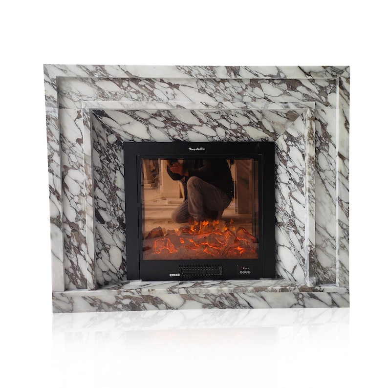 Arabescato Marble Fireplace Surround: Grand Living Space Focal Point - Etsy