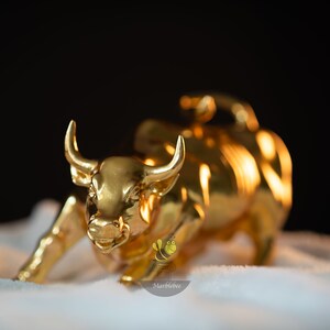 Golden Bull Statue Charge up Your Space - Etsy