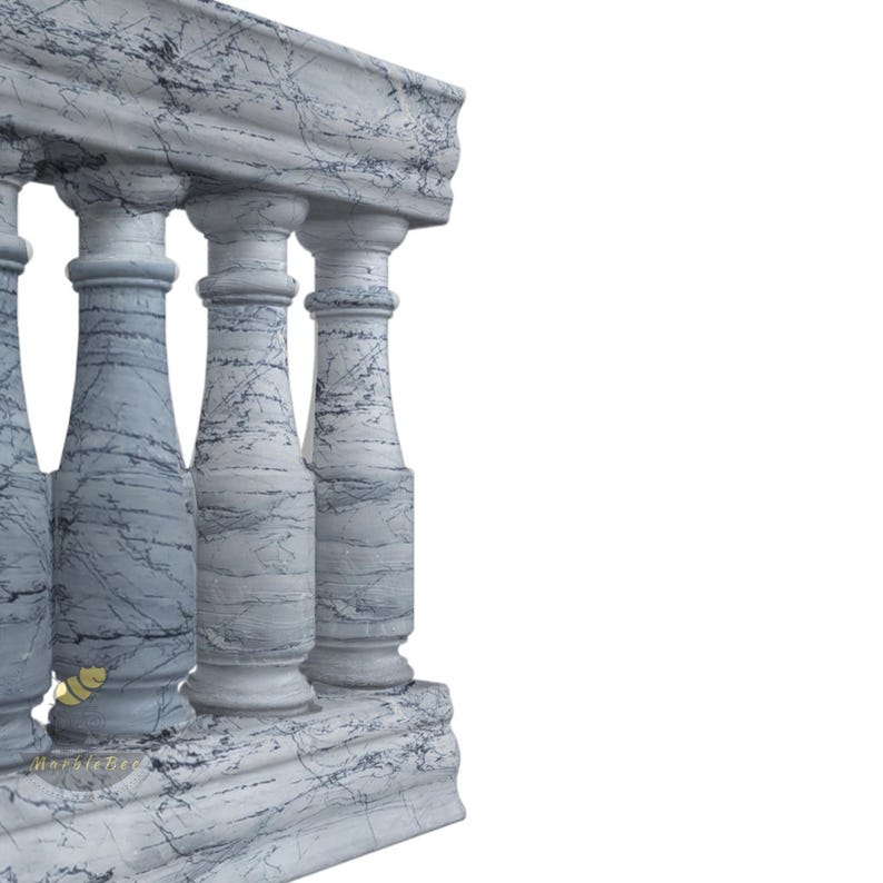 Granite Step Railings: Outdoor Stone Baluster, Elegant Terrace Boundary ...