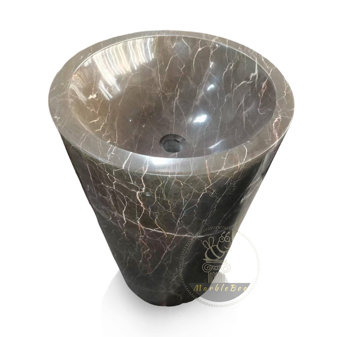 Modern Marble Pedestal Sink: Freestanding Bathroom Fixture - Etsy