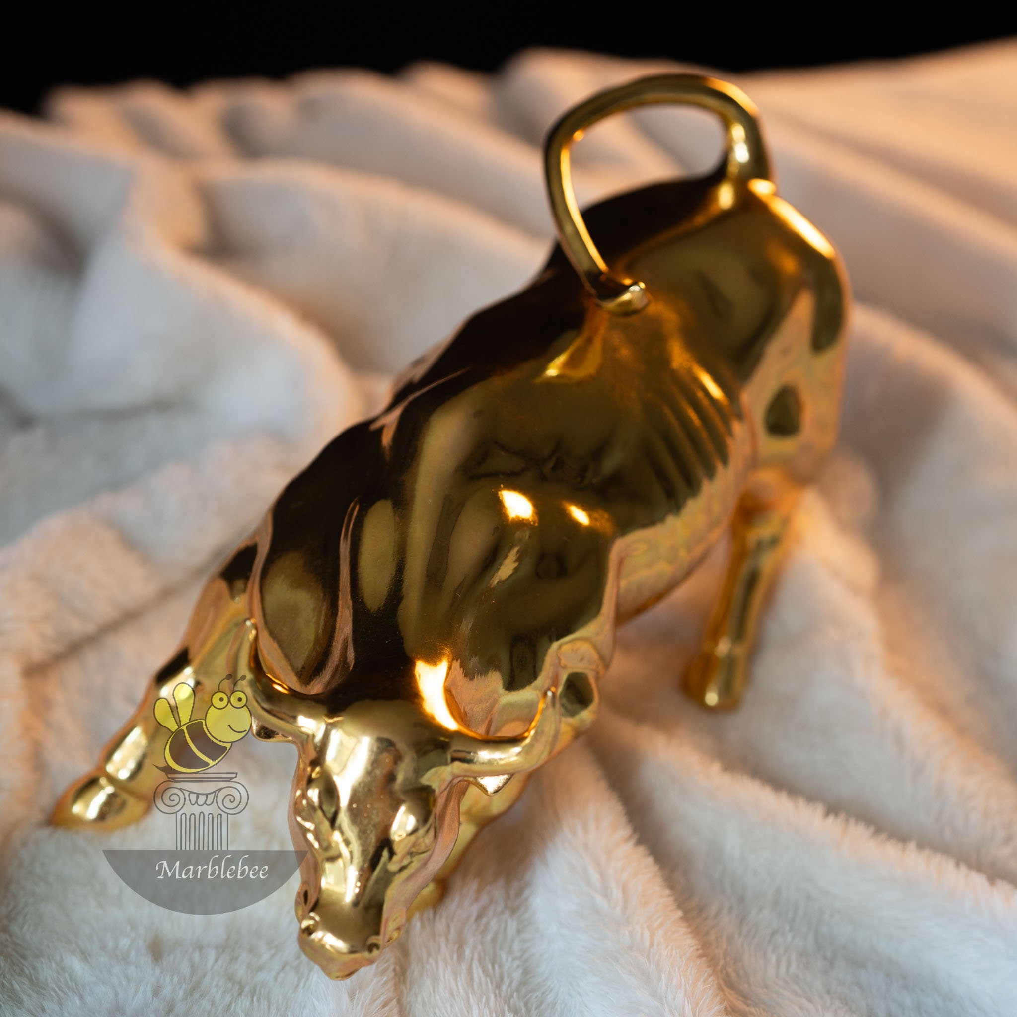 Golden Bull Statue Charge up Your Space - Etsy