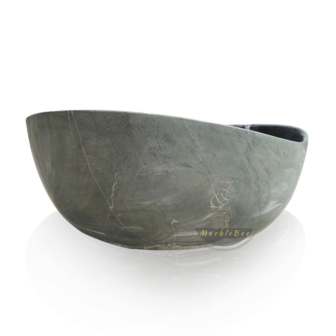 Glacier Forest Marble Bathtub: Oval Stone Soaking Tub (180x93x68cm) - Etsy