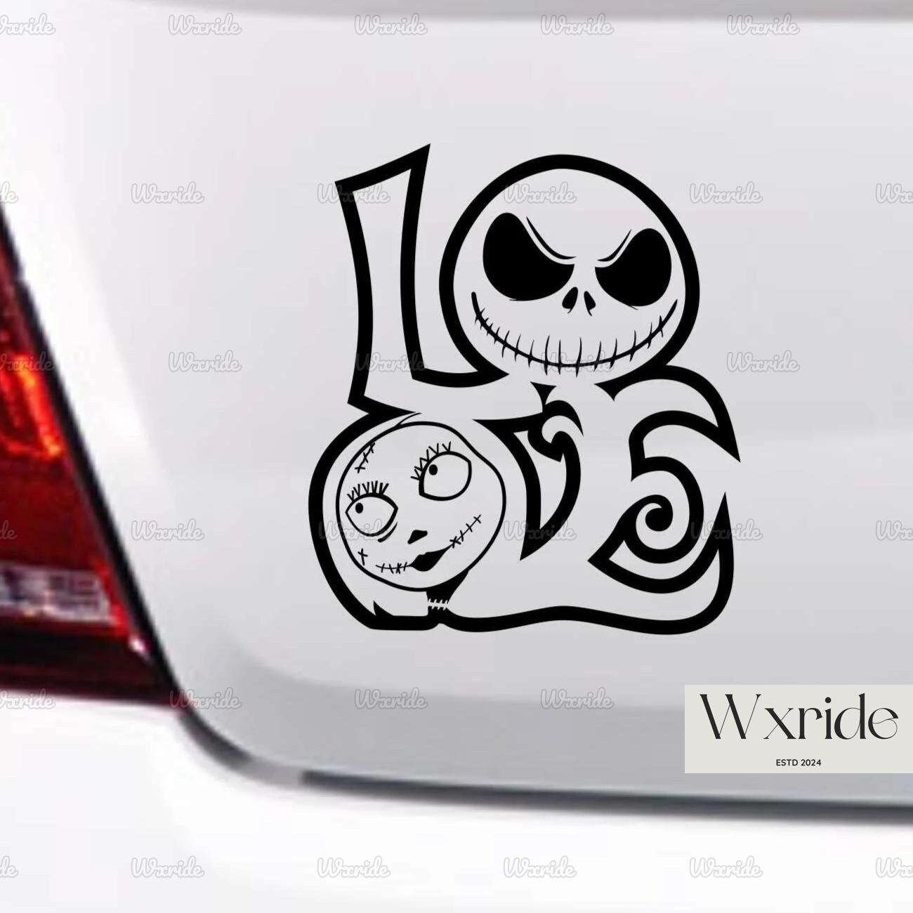 Jack Skellington and Sally Car Decal, Nightmare Before Christmas Car ...