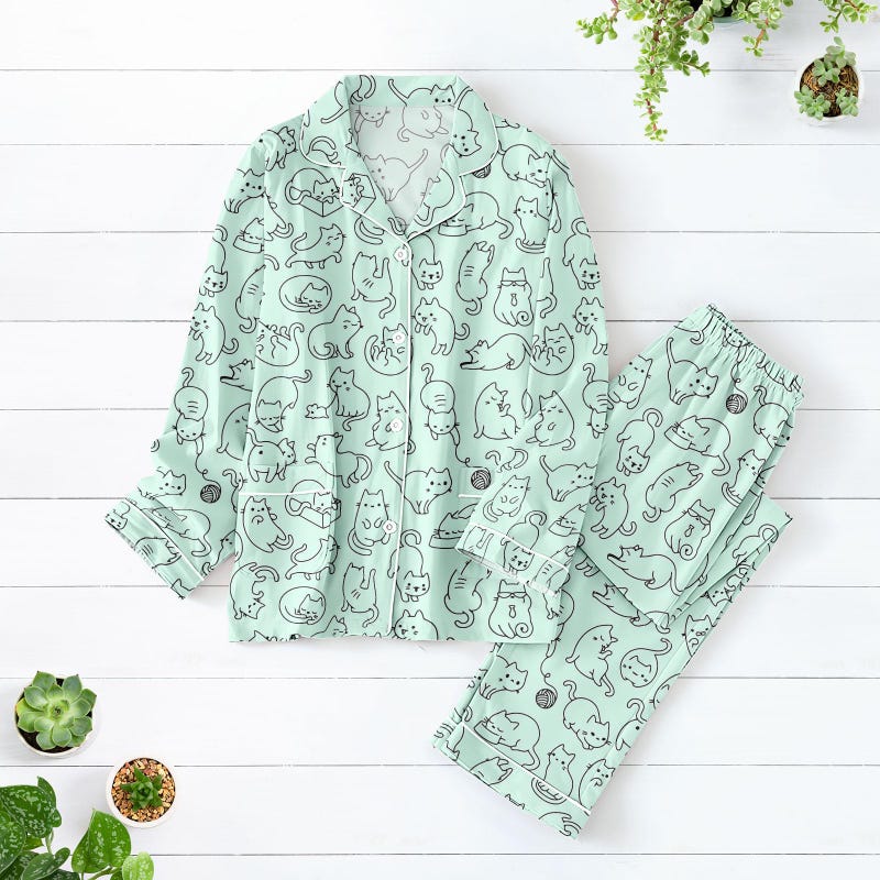 Halloween Kitty Pjs - Etsy