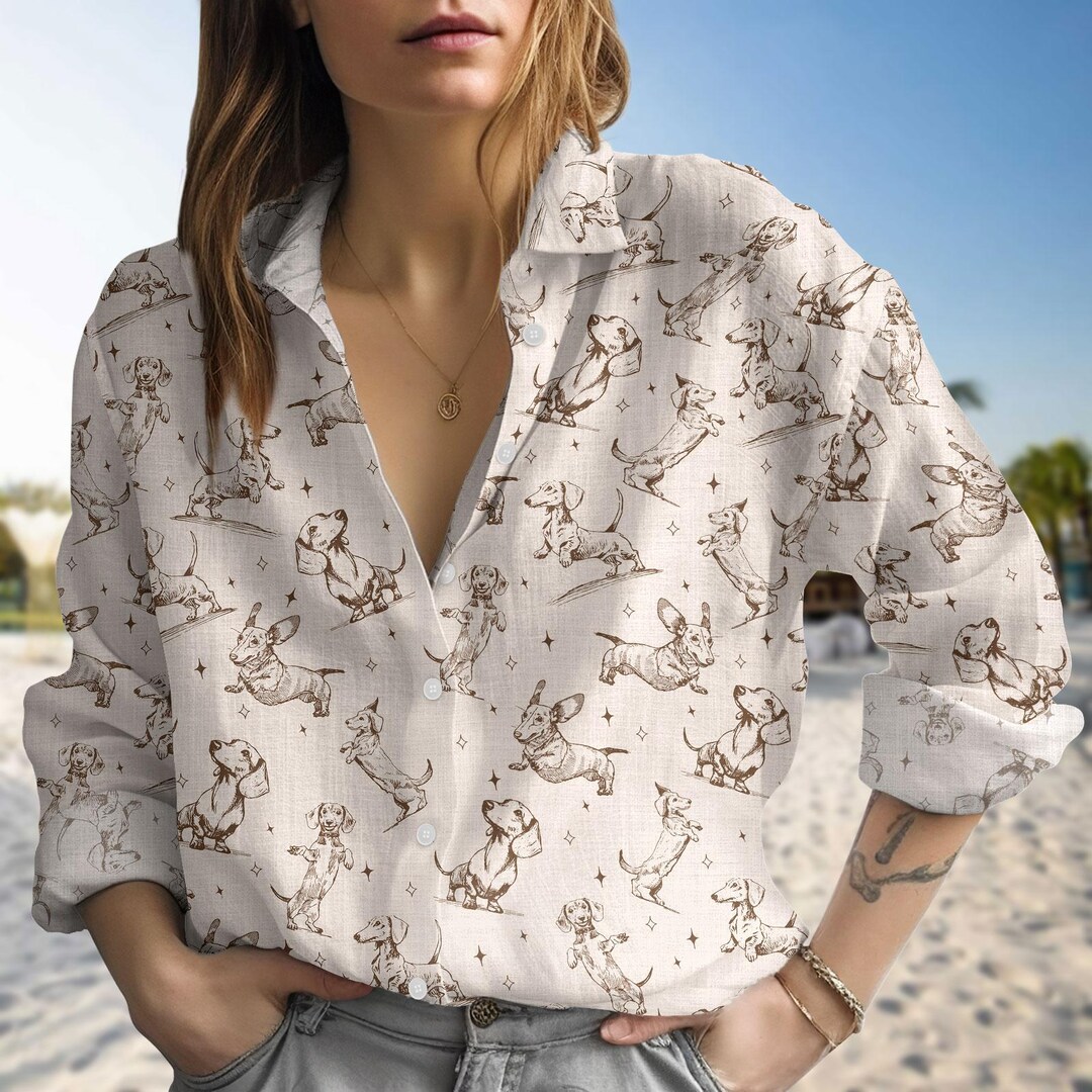 Dachshund Dog Blouse Shirt, Dog Lover Shirt for Women, Dachshund ...