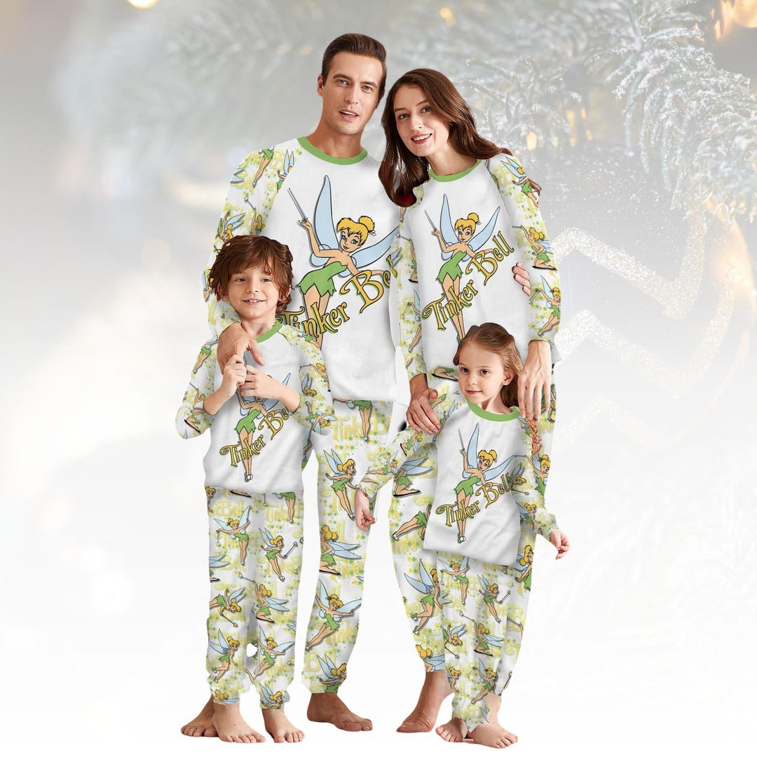 Tinker Bell Long Sleeve Pajamas Set, Tinker Bell Princess Christmas ...