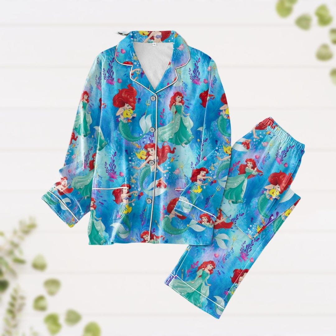 Ariel Pajamas Set, the Little Mermaid Kid Women Pajamas, Magic Kingdom ...