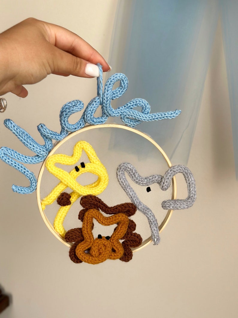 Safari Themed Birth Garland for Stroller / Cradle / Basket lion ...