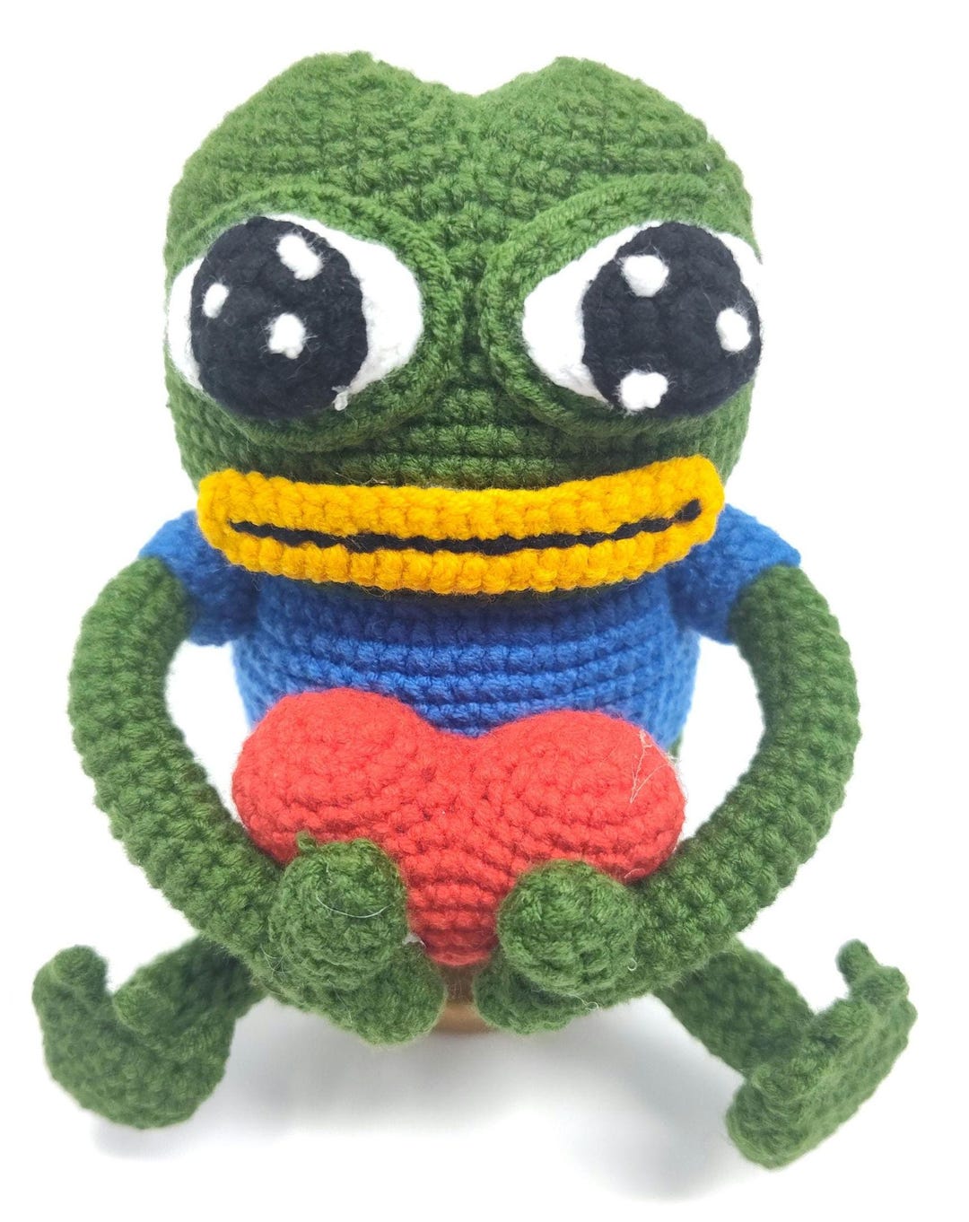Handmade PEPE the Frog Crochet Knit 4.5" Meme Coin Crypto Figurine - Etsy