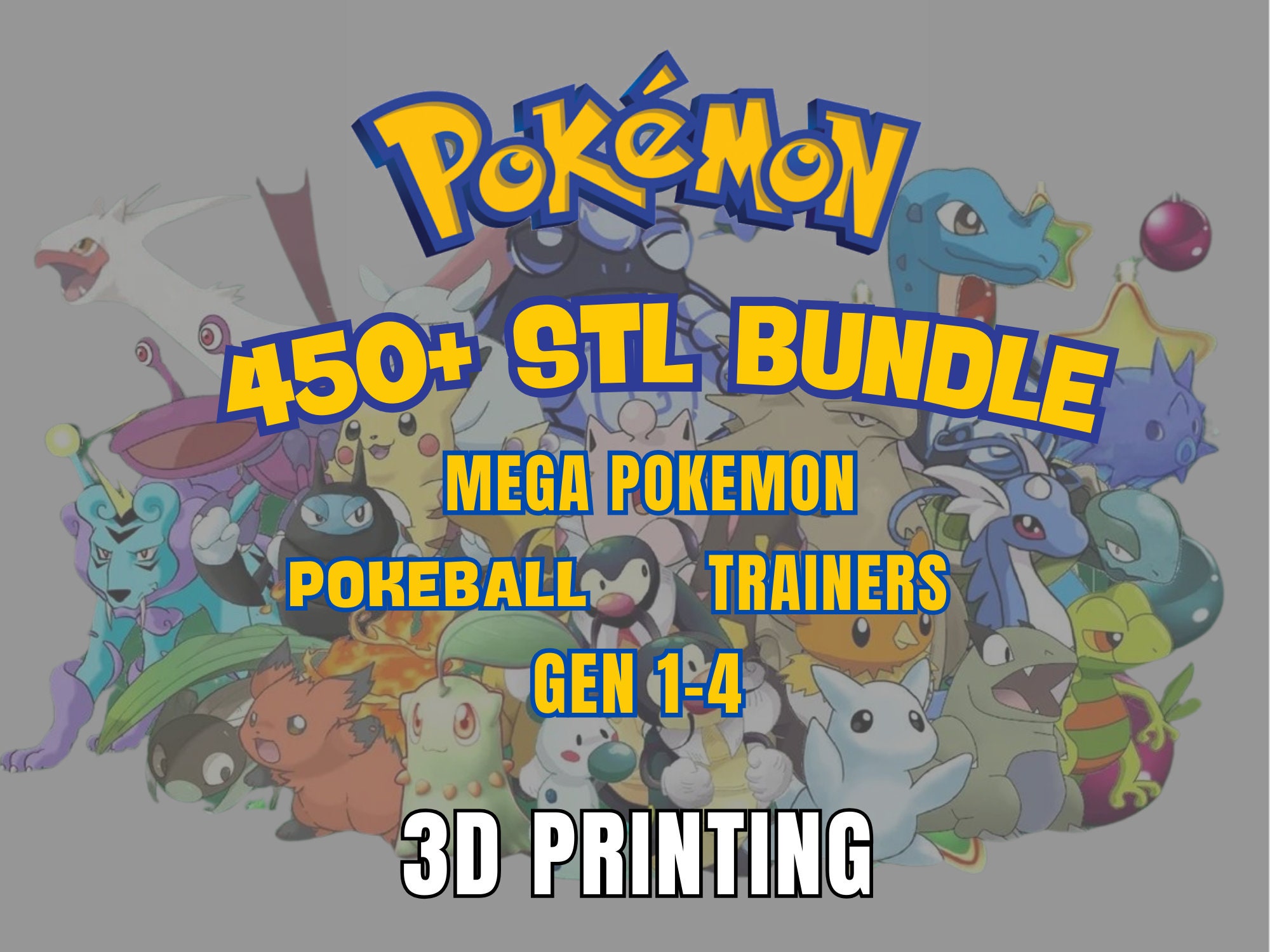 Massive 450+ Pokemon STL 3D File Bundle Pack! Perfect for Pokemon Fans ...