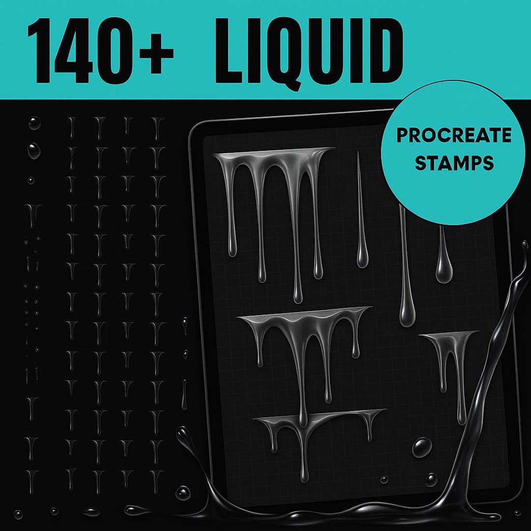 140+ Liquid Stamp Brushes for Procreate – Water, Milk, Drips & Splashes ...