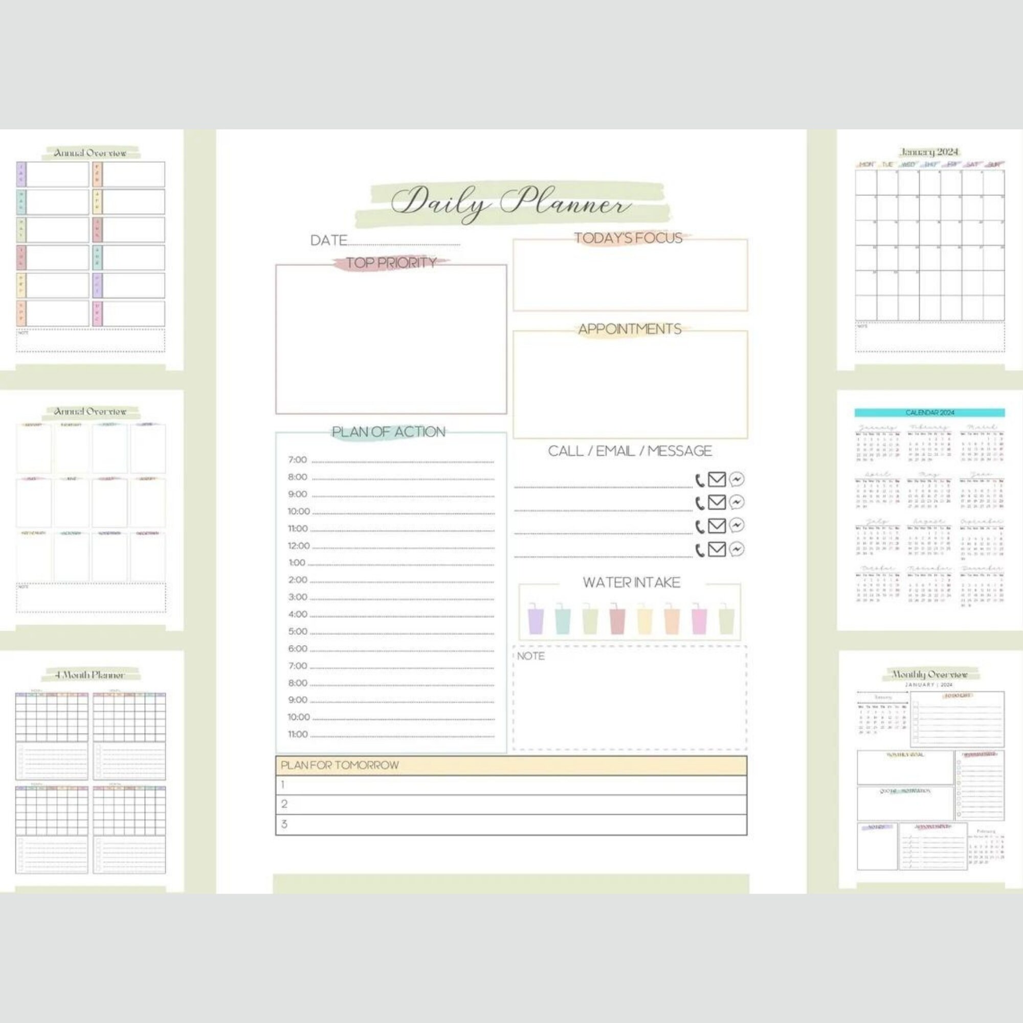 2024-2025 All-in-one Planner Templates Monthly & Weekly Planner Sheets ...