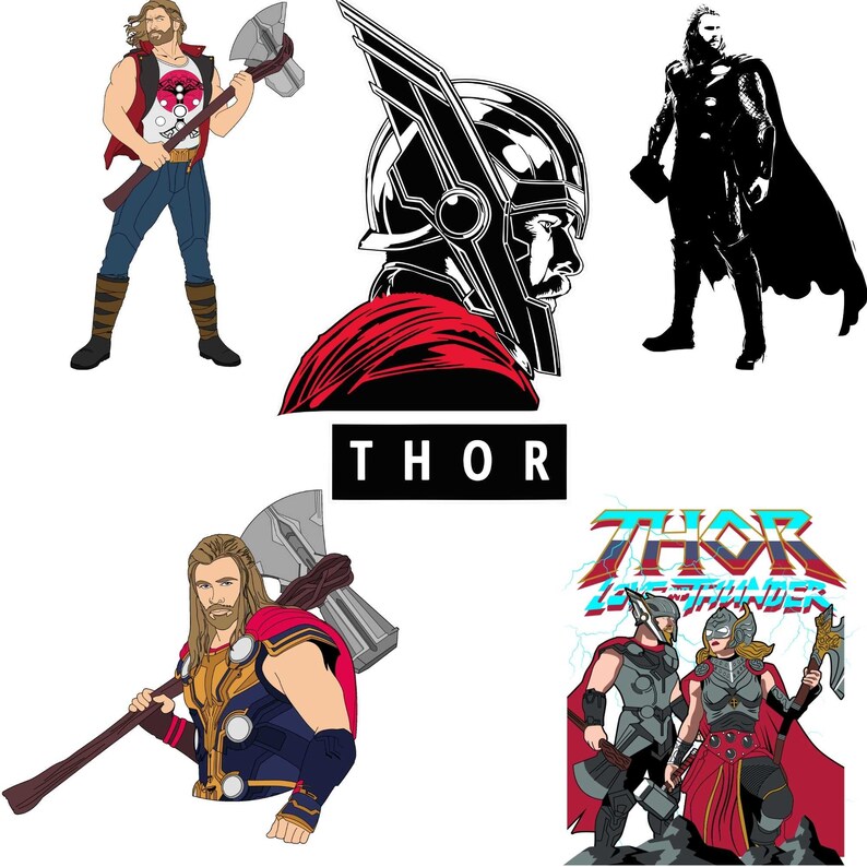 Thor SVG Bundle Ragnarok Clipart & Superhero Designs High-quality PNG ...