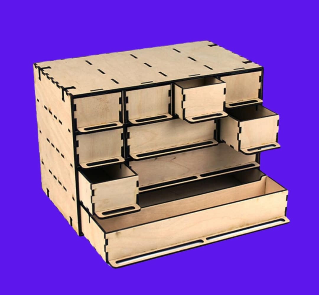 Laser Cut SVG Organizer Box With Drawer - Glowforge & Cricut File ...