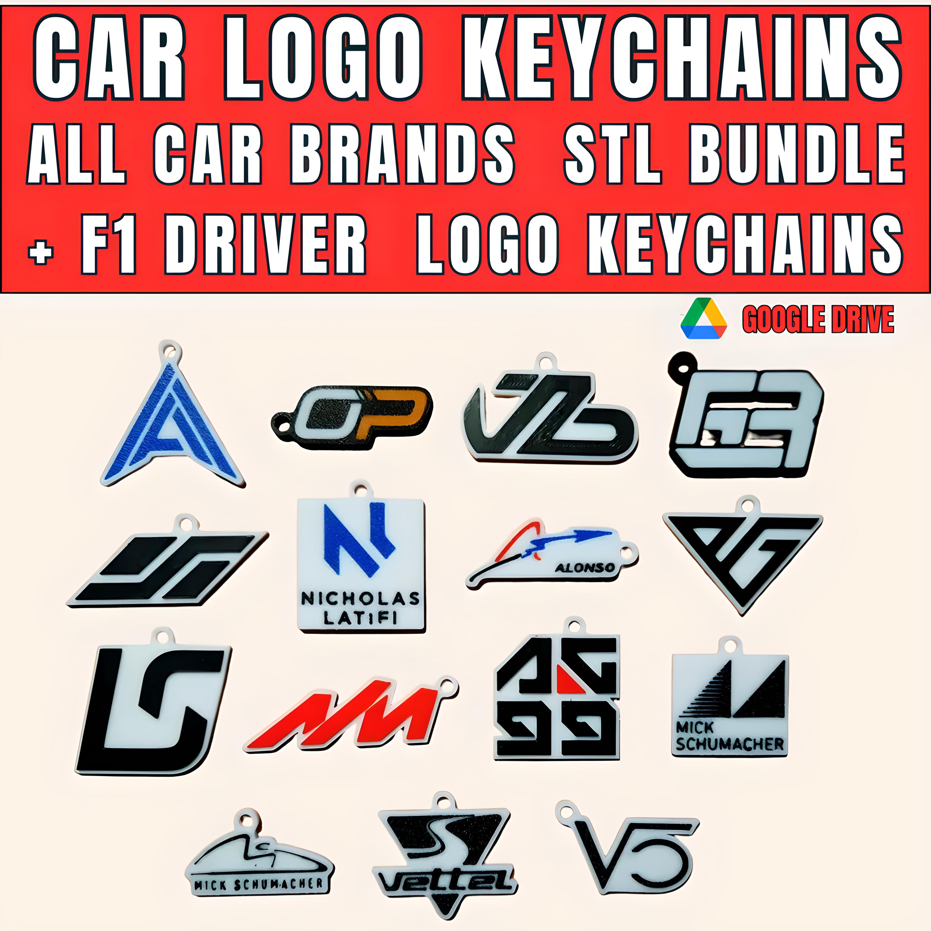 Car Logo Keychains 3D Print Bundle | STL Files for 50+ Car Brands & F1 ...