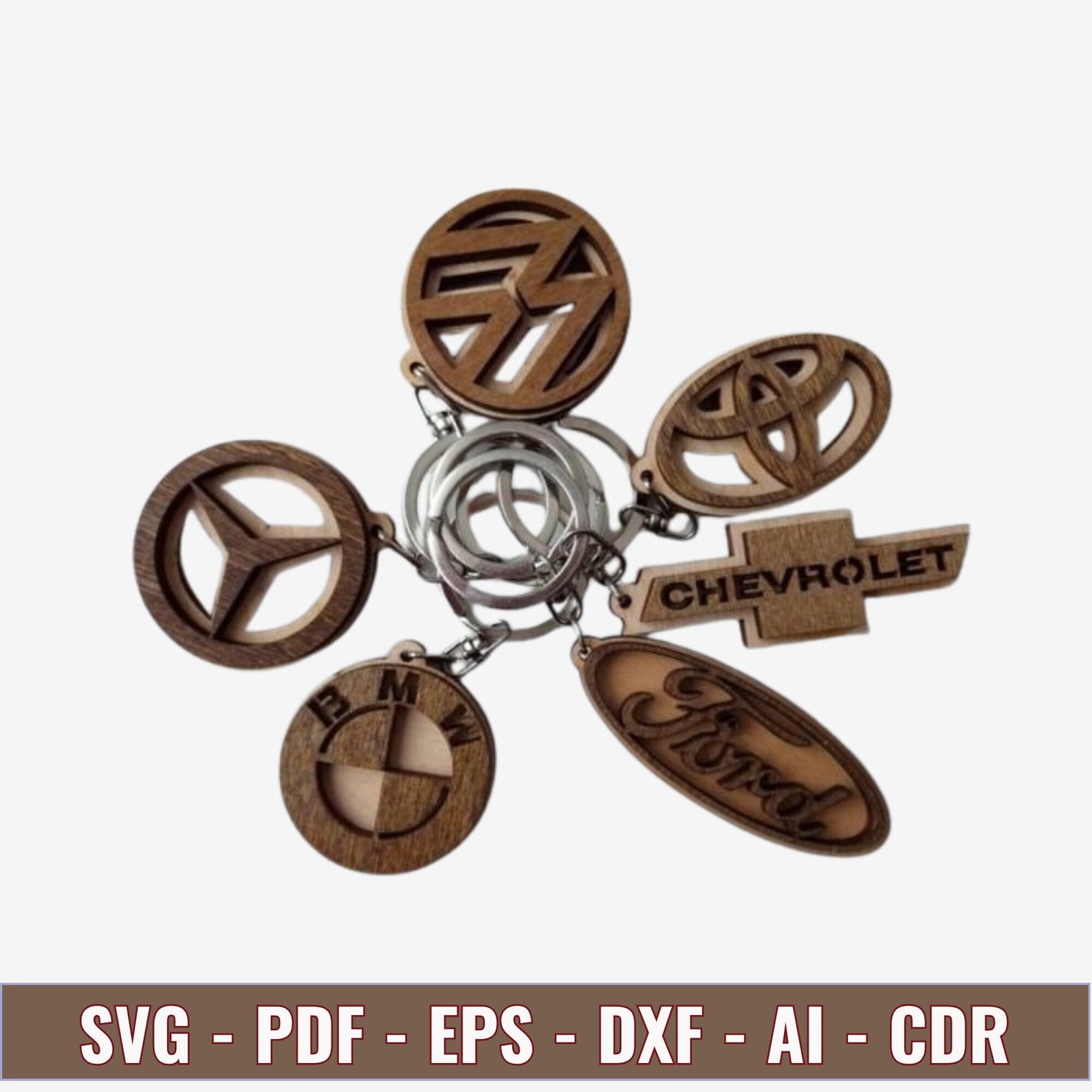 Custom Car Logo Keychains Personalized Car Brand Keyring Laser Cut ...