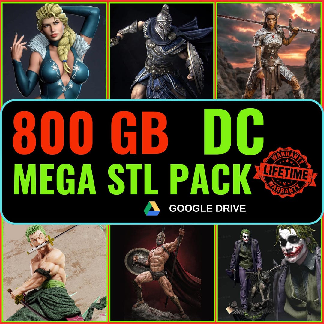 800GB DC Stl MEGA Pack – Ultimate 3D Printing Collection of High ...