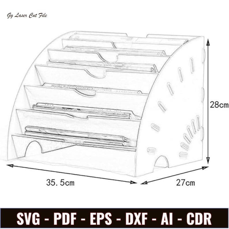 Laser Cut Desktop Shelf Svg-simplified Bookcase, Wooden Book Stand ...