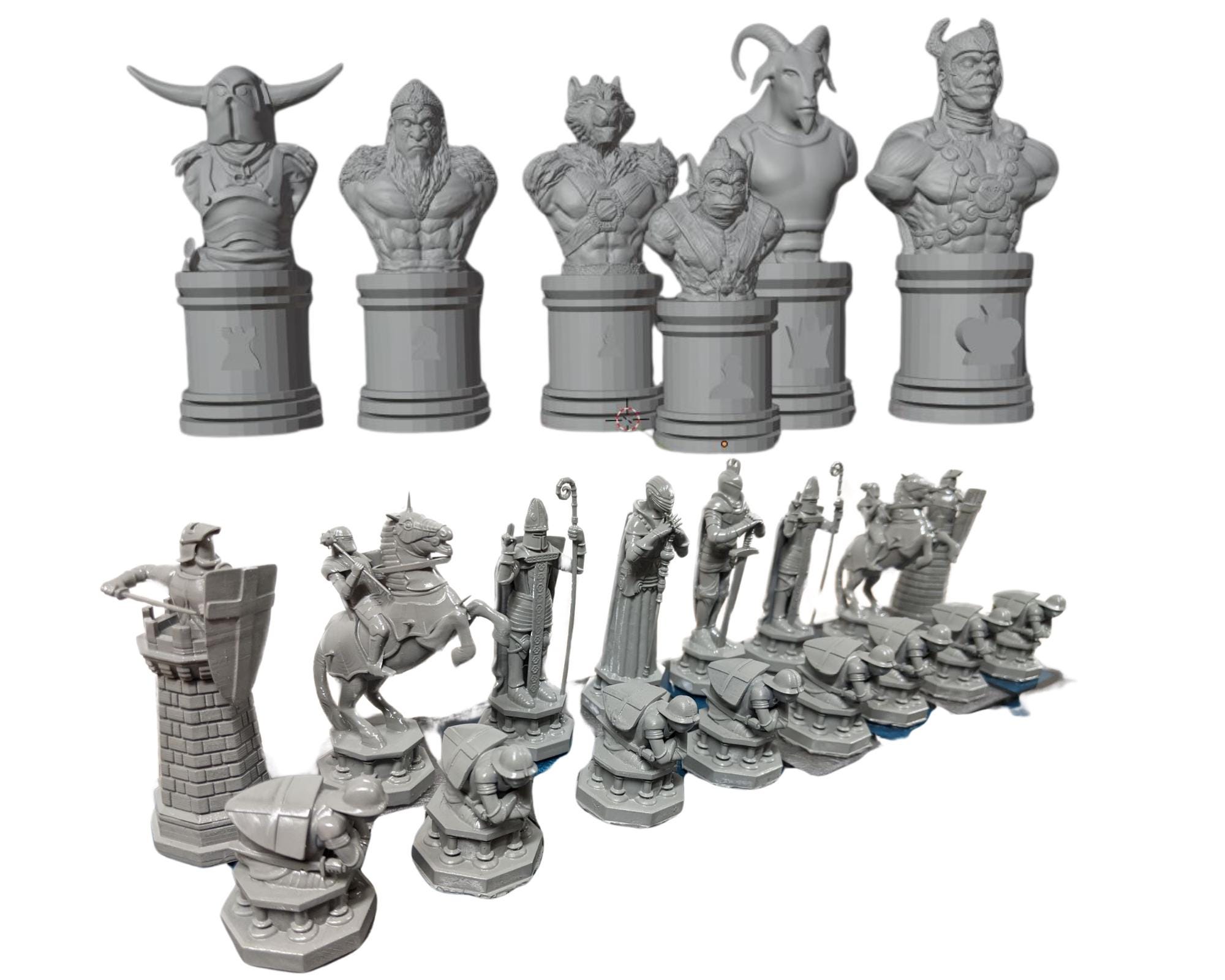 12 Pcs 3D STL Chess Set Model-digital Files for 3D Printing | 3D Chess ...