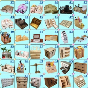 Digital Desk Organizer Bundle: 72 Laser-cut & Engraved SVG Designs Wood ...