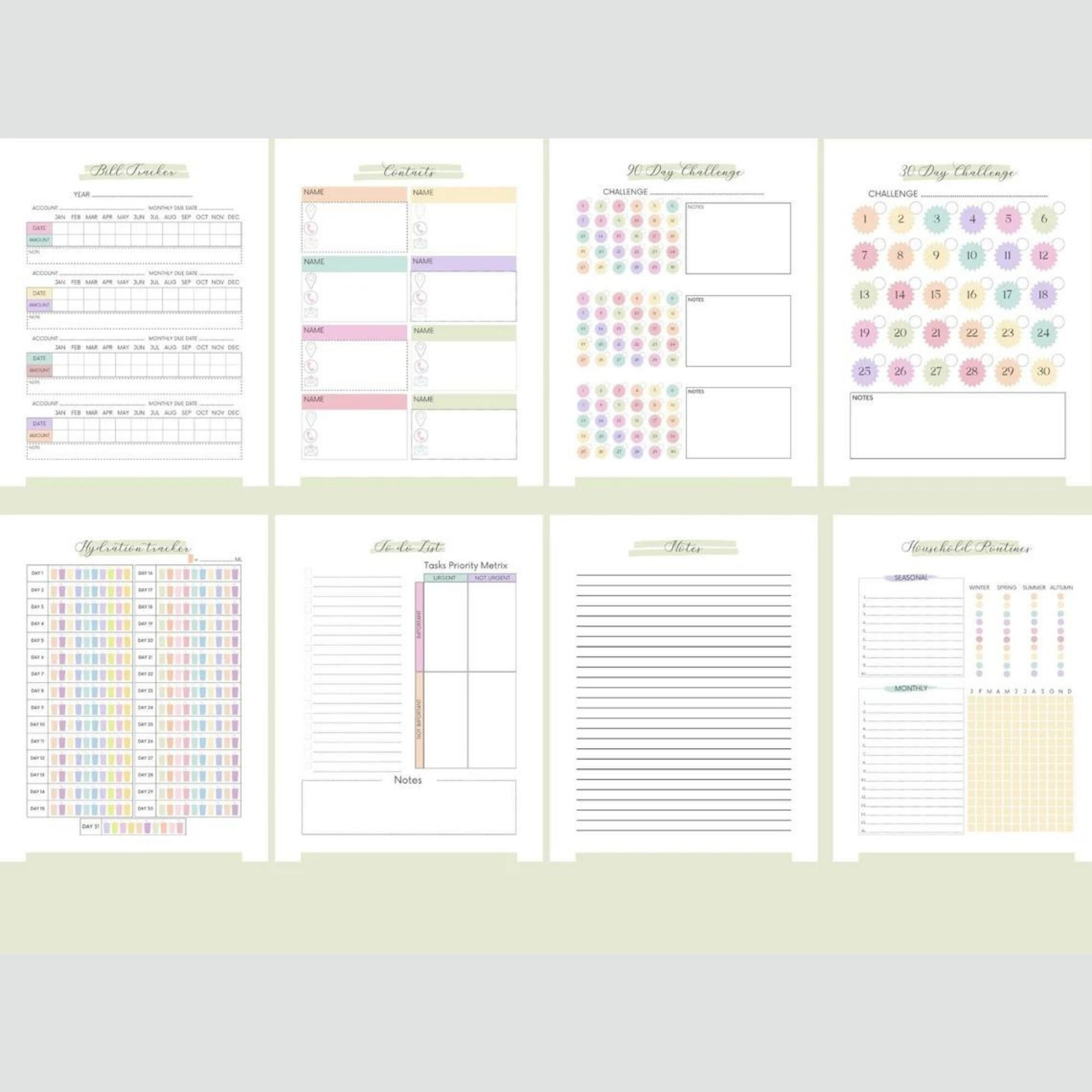 2024-2025 All-in-one Planner Templates Monthly & Weekly Planner Sheets ...