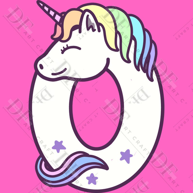 Unicorn Number Clipart Bundle | Cute Rainbow Unicorn Numbers SVG PNG ...