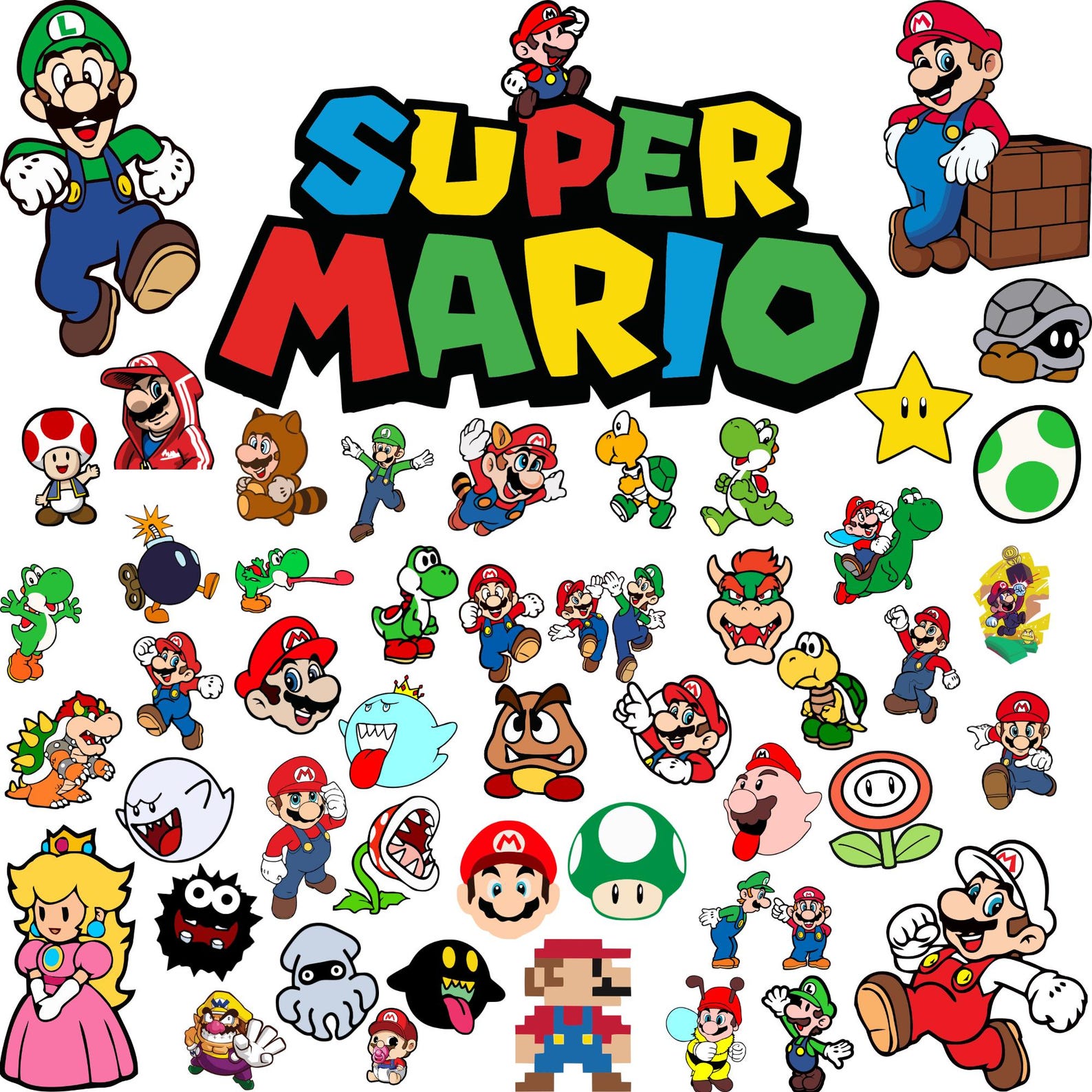 Super Mario SVG Bundle Mario Cut Files for Cricut & Sublimation Mario ...