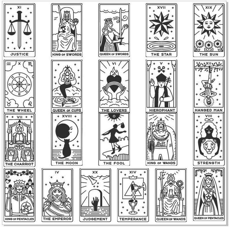 Tarot Cards SVG & PNG Bundle | Witch Tarot SVG | Celestial Tarot Svg ...