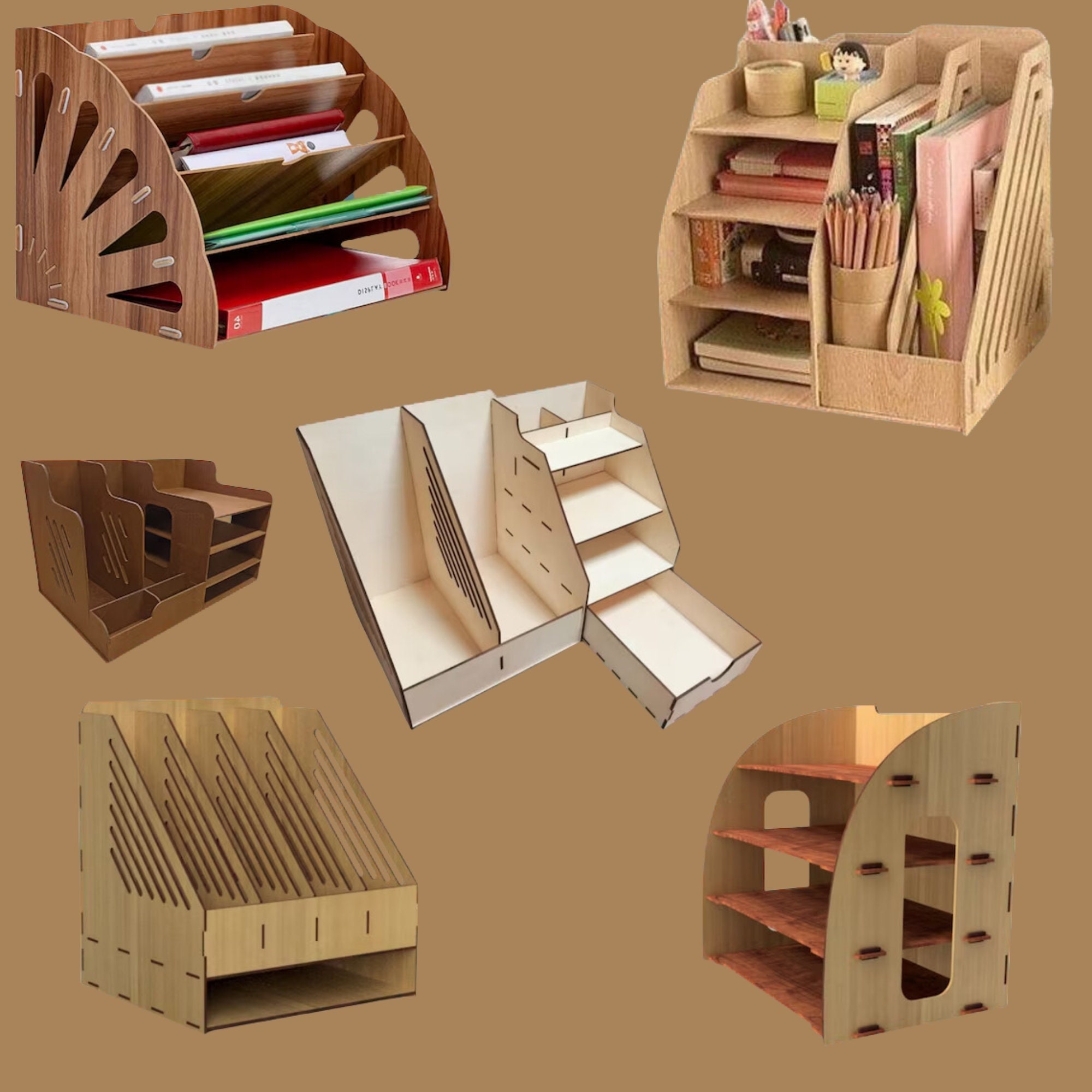 Digital Desk Organizer Bundle: 72 Laser-cut & Engraved SVG Designs ...