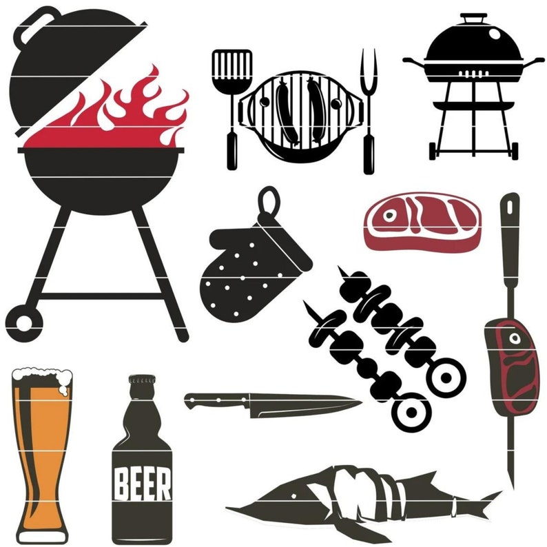 Barbecue SVG Bundle: Grill & BBQ Clipart Set, Bbq Clip Art, Grill Png ...