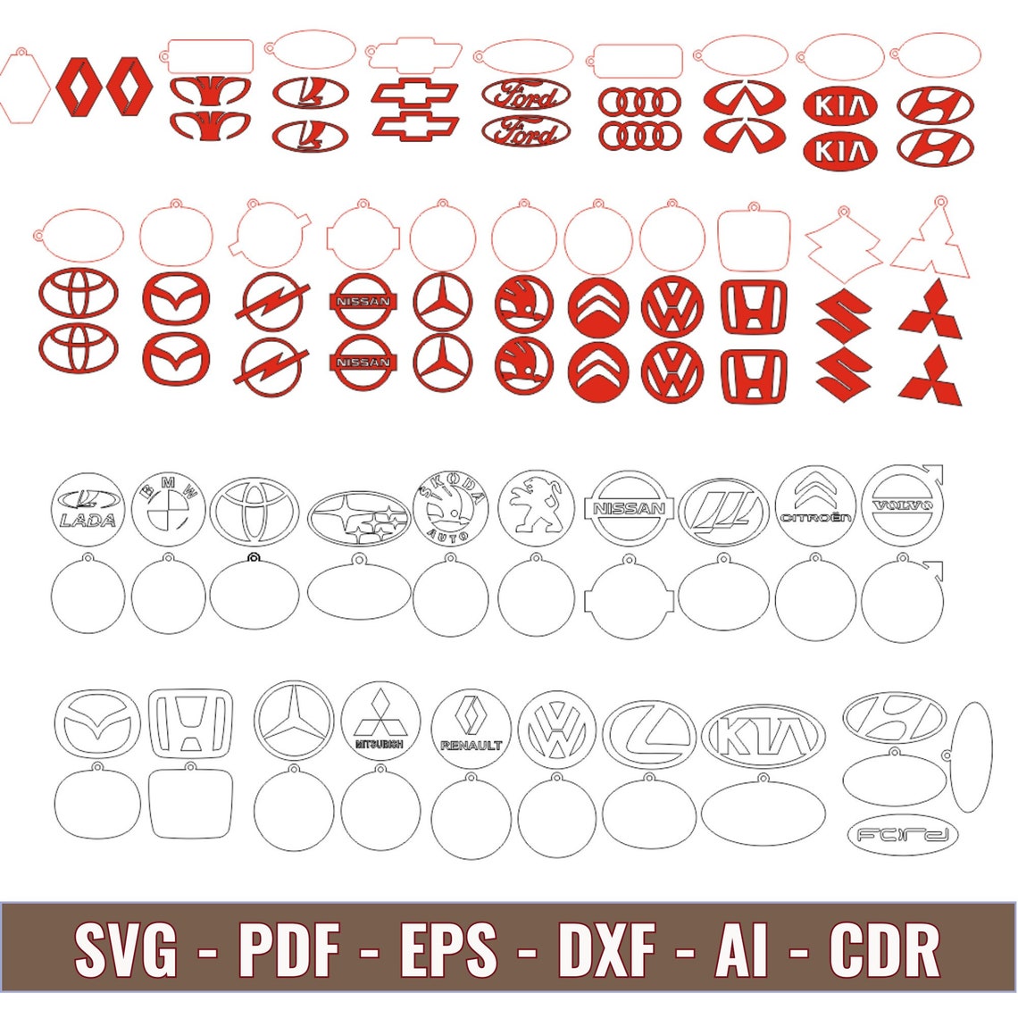 Custom Car Logo Keychains - Personalized Car Brand Keyring - Laser Cut ...