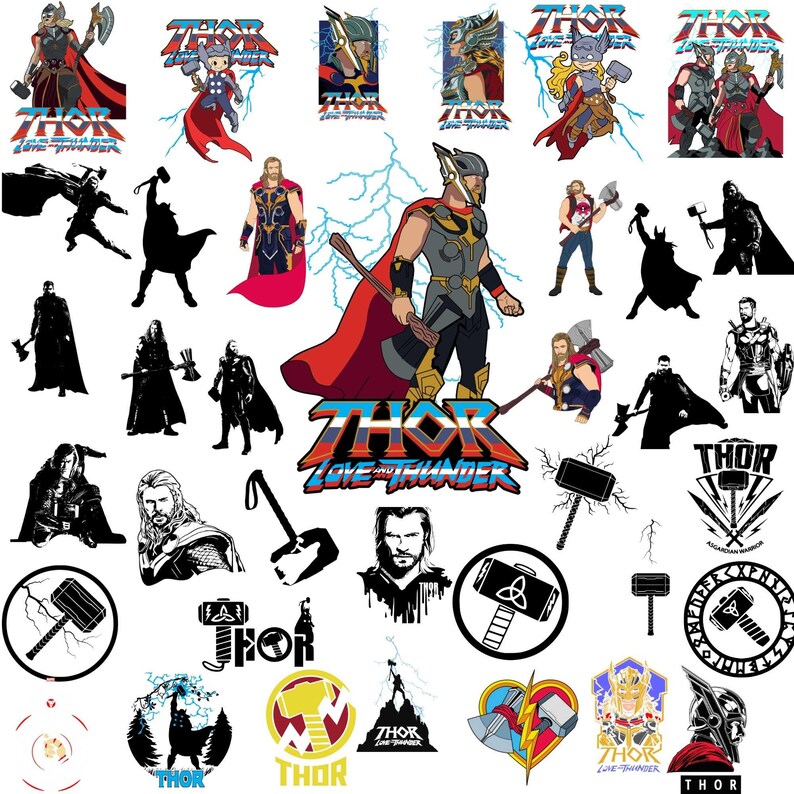Thor SVG Bundle Ragnarok Clipart & Superhero Designs High-quality PNG ...