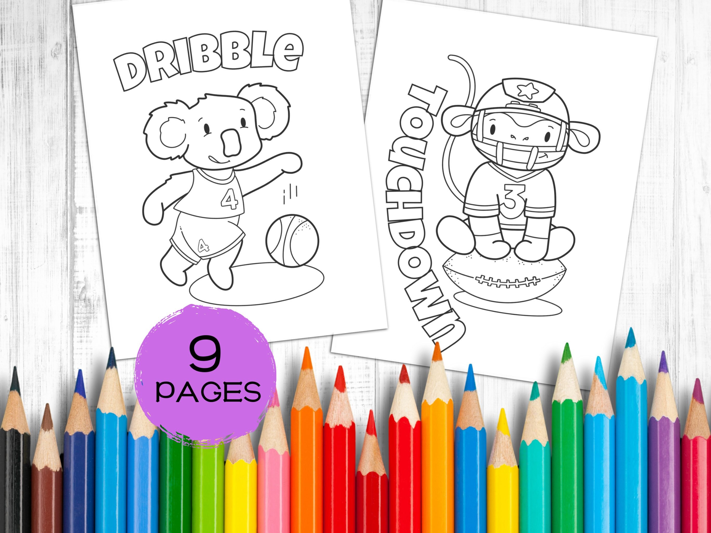 Sports Coloring Pages for Kids, Easy Cute Coloring Sheets, Baseball ...