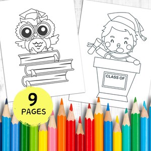 Kindergarten Graduation Kids Coloring Pages, Preschool Activity, End of ...